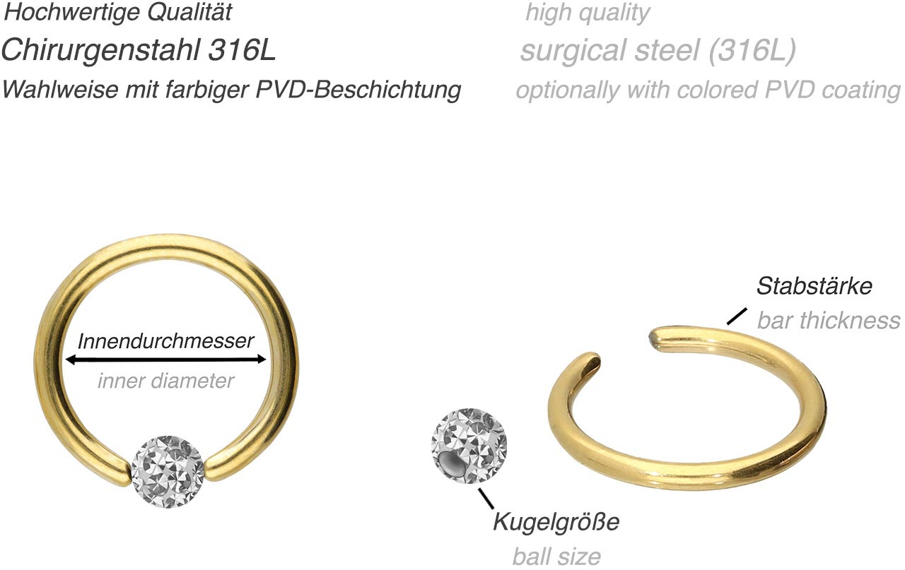 Surgical steel ball closure ring EPOXY BALL | PIERCINGLINE